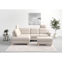 Sit & More Ecksofa SIT & MORE "Far&ouml; L-Form", grau (elephant), B:251cm H:90cm T:187cm, Sofas, Ecksofa, inklusive Federkern, wahlweise mit Bettfunktion und Bettkasten