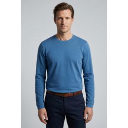 Longsleeve OLYMP, Herren, Gr. 3XL, rauchblau, Jersey, Obermaterial: 100% Baumwolle, regular fit normal, Rundhals, B&uuml;ndchen, Shirts Longsleeve, regular fit, Rundhals