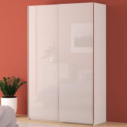 Schwebet&uuml;renschrank FORTE "Fittio, Made in Europe, 2 Schiebet&uuml;ren, modernes Design", wei&szlig;, wei&szlig; glanz, B:150,1cm H:235cm T:61,2cm, Holzwerkstoff, Schr&auml;nke, Schwebet&uuml;renschrank, H&ouml;he 2,35 mtr, stehende Montage