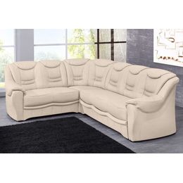 Sit & More Ecksofa SIT & MORE "Bansin L-Form", beige (natur), B:265cm H:94cm T:215cm, Luxus-Microfaser ALTARA NUBUCK (100% Polyester);SOFTLUX-Kunstleder;NaturLEDER (echtes Rindsleder)/Korpus SOFTLUX-Kunstleder, Sofas, Ecksofa, wahlweise mit Bettfunktion