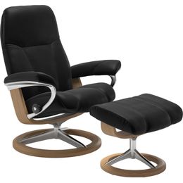 Relaxsessel stressless "Consul", schwarz (schwarz batick), B:91cm H:102cm T:79cm, Leder BATICK: BATICK ist ein leicht korrigiertes, durchgef&auml;rbtes und genarbtes M&ouml;belleder, bei dem die meisten Unebenheiten und Spuren in der Regel entfernt wurden.;Leder PALOMA: PALOMA ist ein durchgef&auml;rbtes Semianilin-M&ouml;belleder mit nat&uuml;rlicher Narbung.;ROHLEDER Stoff Q2 FARON: Ein fester zuverl&auml;ssiger Boucl&eacute; mit e