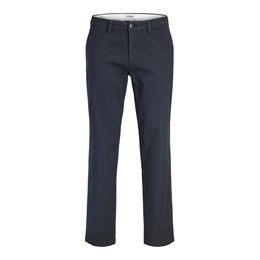 Jack & Jones Chinos JACK & JONES "JPSTOLLIE DYLAN CHINO", Herren, Gr. 32, L&auml;nge 34, schwarz navy, Web, Obermaterial: 98% Baumwolle, 2% Elasthan, unifarben, regular fit lang, Hosen Chinos, Baumwollmischung, regular fit