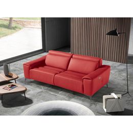 2,5-Sitzer Egoitaliano "Suzette, Designsofa mit elektrischen Komfortfunktionen, edel & bequem", rot (kirschrot), B:218cm H:95cm T:100cm, Leder &raquo;BULL&laquo; (echtes Rindsleder). Geschliffenes, pigmentiertes und behandeltes Rindsleder mit einer Dicke von 1, 3-1, 5 mm. Dieses Leder zeigt eine ziemlich weiche Hand mit einem halb undurchsichtigen Aussehen. Es handelt sich um ein gesch&uuml;tztes Leder. Eine leich