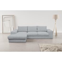 Ecksofa WERK2 "Rozzana Design Ecksofa mit hohem Komfort, zeitlos & elegant, L-Form", grau (hellgrau), B:280cm H:86cm T:190cm, 100% Polyester, Sofas, Ecksofa, in kuschelweichen Trendstoffen Cord, Breitcord und Pl&uuml;sch