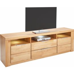 Lowboard OTTO HOME "Zara", beige (kernbuche teilmassiv), B:180cm H:57,5cm T:40cm, Holz teilmassiv, Sideboards, Lowboard, Breite 180 cm