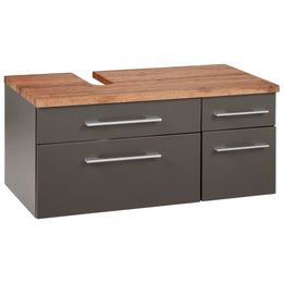 Waschbeckenunterschrank Welltime "Davos", grau (grau, graphit), B:90cm H:41cm T:47cm, Schr&auml;nke, Waschbeckenunterschrank, Breite 90 cm
