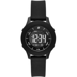 Chronograph Skechers "ROSENCRANS", schwarz, Armbanduhren, Damen, Chronograph, Quarzuhr, Armbanduhr, Damenuhr, Silikonarmband, digital, Stoppfunktion