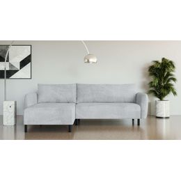 Ecksofa Home Affaire "Glandine", grau (hellgrau), B:233cm H:82cm T:177cm, 100% Polyester, Sofas, Ecksofa, L-Form