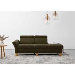 Recamiere Home Affaire "Lindgren", gr&uuml;n (khaki), B:206cm H:84cm T:93cm, 100% Polyester, Sofas, Recamiere, wahlweise motorische TV-Funktion, Bettkasten und Kopfteilverstellung