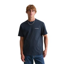 Marc O'Polo T-Shirt MARC O'POLO DENIM, Herren, Gr. M, navy teal, Obermaterial: 100% Baumwolle, relaxed fit, Rundhals, Shirts T-Shirt, mit gro&szlig;em R&uuml;ckenprint, relaxed fit, Rundhals