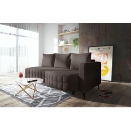 Loungesofa exxpo - SOFA FASHION "T wiggy Schlafsofa mit Bettfunktion und Bettkasten", braun, B:212cm H:93cm T:114cm, Sofas, Loungesofa, komfortabler Federkern, super Sitzkomfort, elegante Formensprache