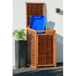 M&uuml;lltonnenbox Dobar, braun (braun, dunkelbraun), B:70cm H:132cm T:83cm, Holzwerkstoff, Aufbewahrungsboxen, M&uuml;lltonnenbox, 240l, BxTxH: 70x83x132 cm