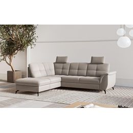 Sit & More Ecksofa SIT & MORE "Zora", grau (taupe), B:244cm H:92cm T:212cm, 95% Polyester 5% Polyamid, Sofas, Ecksofa, wahlweise mit Bettfunktion und Bettkasten