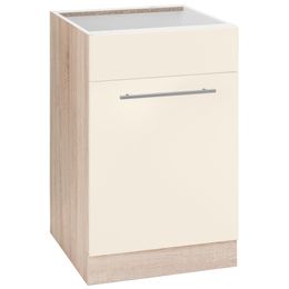 Wiho-K&uuml;chen Sp&uuml;lenschrank WIHO K&Uuml;CHEN "Flexi2", beige (front: magnolia, korpus: sonoma eiche), B:50cm H:82cm T:57cm, Schr&auml;nke, Sp&uuml;lenschrank, Breite 50 cm