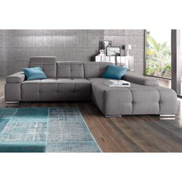 Sit & More Ecksofa SIT & MORE "Mistral L-Form", grau, B:273cm H:93cm T:111cm, Struktur ( 100% Polyester), Sofas, Ecksofa, wahlweise mit Bettfunktion