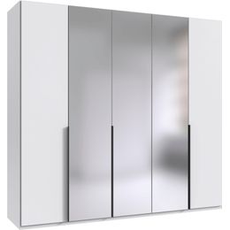 Kleiderschrank wimex "Mugano,in 5 Breiten,2 H&ouml;hen,2 Tiefen, viele Farben, Made in Germany", schwarz (wei&szlig;, griffe schwarz), B:225cm H:208cm T:58cm, Holzwerkstoff, Schr&auml;nke, Kleiderschrank, mit langen Griffen aus Metall, mit oder ohne Spiegel