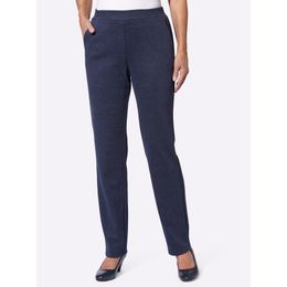 Schlupfhose Classic Basics, Damen, Gr. 54, Normalgr&ouml;&szlig;en, blau (marine, meliert), 83% Polyester, 15% Viskose, 2% Elasthan, meliert, lang, Hosen Schlupfhose