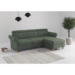 Ecksofa Home Affaire "Glendale, L-Form", jungle, B:253cm H:84cm T:166cm, 90% Polyester, 10% Polyamid, Sofas, Ecksofa, inkl. Kopfteilverstellung, wahlweise mit Vorziehsitz und Bettkasten