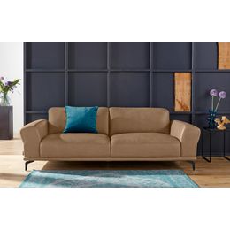 2,5-Sitzer W.Schillig "montanaa", braun (fango z69), B:232cm H:78cm T:94cm, Sofas, 2 5-Sitzer, mit Metallf&uuml;&szlig;en in Schwarz pulverbeschichtet, Breite 232 cm