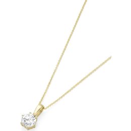 Kette mit Anh&auml;nger Firetti "Schmuck Geschenk Gold 375 Halsschmuck Halskette Goldkette Ankerkette", gold (gelbgoldfarben, kristallwei&szlig;), Halsketten, Damen, Gelbgold 375, L: 45, Kette mit Anh&auml;nger, mit Zirkonia (synth.)