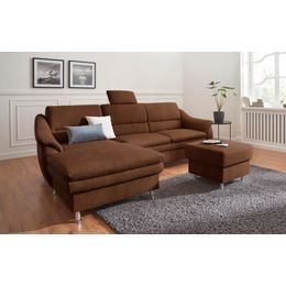 Sit & More Ecksofa SIT & MORE "Cardoso L-Form", braun (cognac), B:264cm H:90cm T:162cm, Luxus-Microfaser 2 (100% Polyester);Luxus-Microfaser ALTARA NUBUCK (100% Polyester);Luxus-Microfaser 1 (100% Polyester), Sofas, Ecksofa, mit Federkern, wahlweise mit Bettfunktion