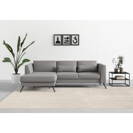 Sit & More Ecksofa SIT & MORE "Lindholm L-Form", grau (anthrazit), B:262cm H:88cm T:171cm, Sofas, Ecksofa, mit Sitztiefenverstellung und Federkern