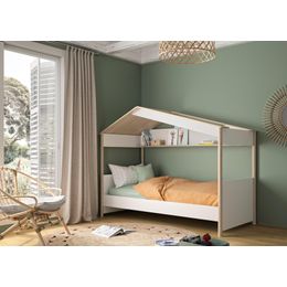 Kinderbett GAMI "HAUSBETT", beige (kastanie natur nachbildung, wei&szlig;, kastanie natur nachbildung, wei&szlig;, kastanie natur nachbildung, wei&szlig;), B:104,2cm H:165cm L:212cm, Betten, Kinderbett
