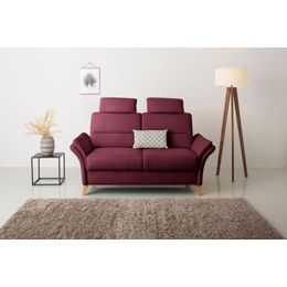 2-Sitzer Home Affaire "Westerland", rot (bordeaux), B:166cm H:90cm T:89cm, 100% Polyester, Sofas, 2-Sitzer, Federkern-Polsterung. wahlweise mit Armlehnfunktion