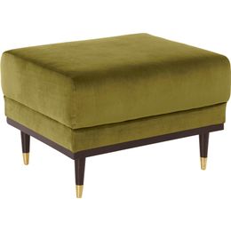 Hocker Home Affaire "Chamby", gr&uuml;n (limegr&uuml;n), B:70cm H:46cm T:64cm, Luxus-Microfaser Lederoptik (100% Polyester);Samtoptik (100% Polyester), Hocker, Hocker, mit Holzrahmen unten