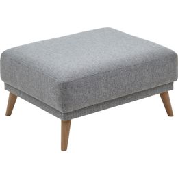 Hocker "Elvis", schwarz-wei&szlig; (saltnpepper), B:86cm H:43cm, 79% PES; 21% PP, ATLANTIC HOME COLLECTION, Hocker, Hocker, Massivholzf&uuml;&szlig;e