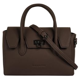 Henkeltasche Bugatti "IRIA", Damen, Gr. B/H/T: 26cm x 17cm x 12cm onesize, braun, Polyurethan (PU), clean, Taschen Henkeltasche