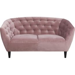 2-Sitzer ACTONA GROUP "Ria Sofa, Couch, Doppelsofa, Loveseat", rosa (rose), B:150cm H:78cm T:84cm, Sofas, 2-Sitzer, Samtstoff, Massivholz-Beine, Taschenfederkern, Tufting, mit Armlehnen