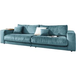 Big-Sofa 3C CANDY "Enisa II", blau (petrol), B:290cm H:86cm T:127cm, 100% Polyester, Sofas, Big-Sofa, incl. 1 Flatterkissen, Wahlweise mit Flecken-Schutz-Bezug Easy care