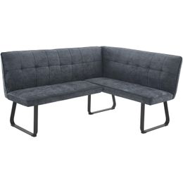 Eckbank ByLiving "Talea K&uuml;chenbank", dunkelgrau, B:168cm H:93,5cm T:128cm, Metall, Polyester, Sitzb&auml;nke, Eckbank, Komortable Nosaqfederung und gem&uuml;tlicher Stoffbezug mit Farbauswahl