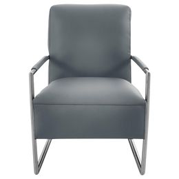 K+w Komfort & Wohnen Cocktailsessel K+W KOMFORT & WOHNEN, blau (aqua), B:62cm H:77cm T:83cm, Sessel, Cocktailsessel, mit bezogenen Armlehnen, Gestell in Metall Edelstahloptik