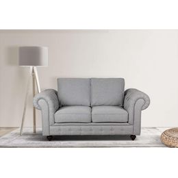 2-Sitzer Home Affaire "MENDITTE", grau, B:170cm H:90cm T:93cm, 100% Polyester, Sofas, 2-Sitzer, Knopfheftung im Armlehnbereich und an der Vorderkante, hohe Qualit&auml;t