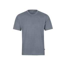 T-Shirt TRIGEMA "TRIGEMA T-Shirt DELUXE Baumwolle", Damen, Gr. 5XL, grau (steingrau, melange), Single Jersey, 100% Baumwolle, Basic, lang, Rundhals, Shirts T-Shirt