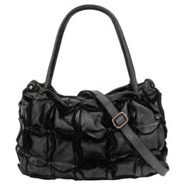 Shopper Samantha Look, Damen, Gr. B/H/T: 37cm x 25cm x 14cm onesize, schwarz, Leder, Taschen Shopper, echt Leder, Made in Italy