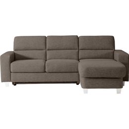 Ecksofa Alina, braun (braun tta 14), B:264cm H:90cm T:167cm, Struktur TTA (100% Polyester), Sofas, Ecksofa