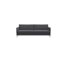 3-Sitzer FLEXLUX "Fiore, super Sitzkomfort durch Kaltschaum im Sitz", grau (dervit grau), B:214cm H:85cm T:92cm, 100% Polyester, Sofas, 3-Sitzer, schmale Armlehnen, F&uuml;&szlig;e Alu+ Eiche
