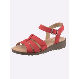 Sandalette CLASSIC, Damen, Gr. 38, rot, Leder, Veloursleder, Schuhe Sandalette