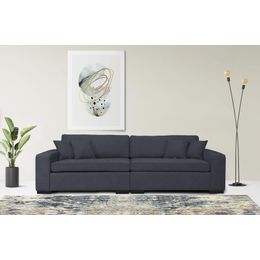 2-Sitzer Home Affaire "Skara", blau (graublau), B:220cm H:86cm T:100cm, 100% Polyester, Sofas, 2-Sitzer, Lounge-Sofa mit Federkernpolsterung, in vielen Bezugsvarianten