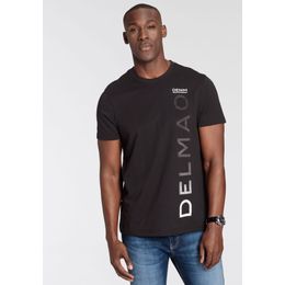 T-Shirt DELMAO, Herren, Gr. 3XL (64/66), schwarz, Single Jersey, Obermaterial: 100% Baumwolle, bedruckt, normal, Rundhals, Shirts T-Shirt, Kurzarm, l&auml;ssiger Print, Rundhalsausschnitt, aus Baumwolle