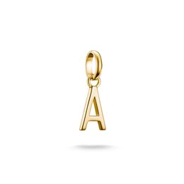 Charm Buchstabe Thomas Sabo "Charm Alphabet/Buchstabe - Connect", gold (gelbgoldfarben), Charms, Damen, A, Silber 925 (recycelt), Charm Buchstabe