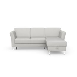 Sit & More Ecksofa SIT & MORE "Visby L-Form", grau (hellgrau), B:248cm H:87cm T:162cm, Sofas, Ecksofa, wahlweise mit Bettfunktion und Bettkasten, frei im Raum stellbar