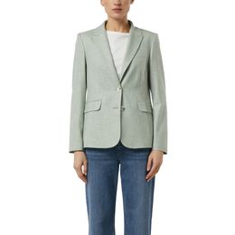 Blusenblazer comma, Damen, Gr. 46, light khaki, Web, Obermaterial: 52% Viskose, 45% Polyester, 3% Elasthan. Futter: 100% Polyester, meliert, normal h&uuml;ftbedeckend, tiefer V-Ausschnitt, Blazer Blusenblazer, mit Viskose und in melierter Optik