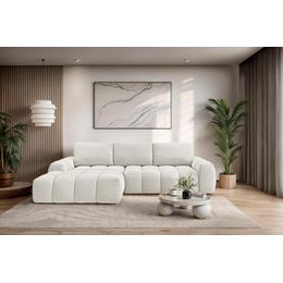 Ecksofa OTTO HOME "AZITA L-Form, 270 cm - OTTO. Verl&auml;ssliche Qualit&auml;t.", beige (creme), B:270cm H:84cm T:166,5cm, 100% Polyester, Sofas, Ecksofa, wahlweise als Schlafsofa m. Bettkasten, Bubble-Optik