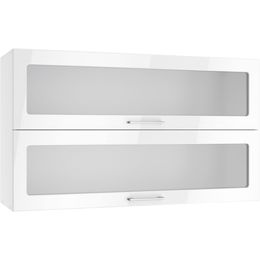 Klapph&auml;ngeschrank KOCHSTATION "KS-Milan", wei&szlig; (wei&szlig; hochglanz), B:100cm H:57cm T:34cm, MDF, Schr&auml;nke, Klapph&auml;ngeschrank, Klapph&auml;ngeschrank 100 cm, matte oder hochgl&auml;nzende Fronten