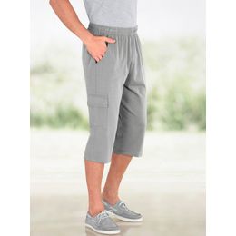 Cargohose CLASSIC, Herren, Gr. 62, Normalgr&ouml;&szlig;en, grau (grau, meliert), 65% Baumwolle, 35% Polyester, meliert, 3/4-L&auml;nge, Hosen Cargohose