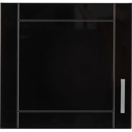 H&auml;ngeschrank KOCHSTATION "KS-Tinnum", schwarz, B:60cm H:57cm T:34cm, Holzwerkstoff, Schr&auml;nke, H&auml;ngeschrank, 60 cm breit, MDF-Fronten, Metallgriff